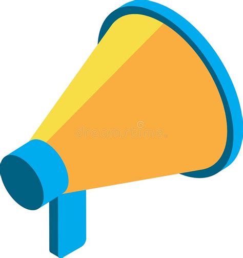Megaphone In 3d Style Trending Color Palette With Generative Ai Stock