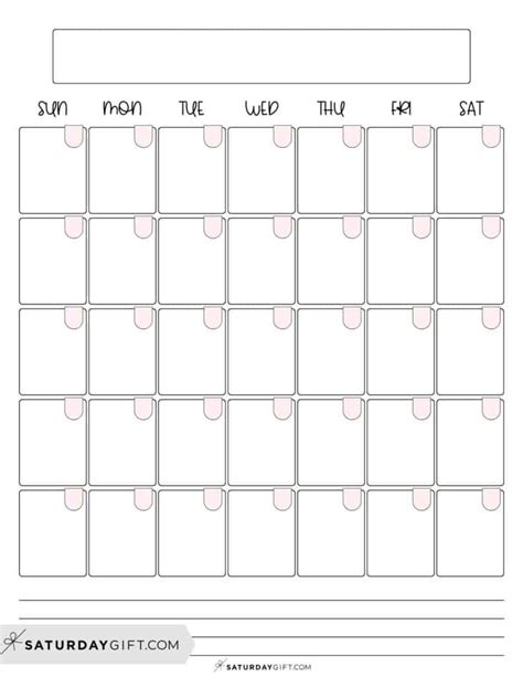 Blank Month Calendar