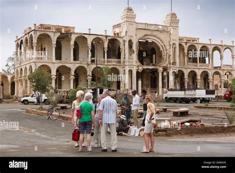 Africa Eritrea Massawa Old Town People Selling Souvenirs Outside