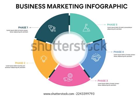 Pie Chart Circle Infographic Template 5 Stock Vector Royalty Free