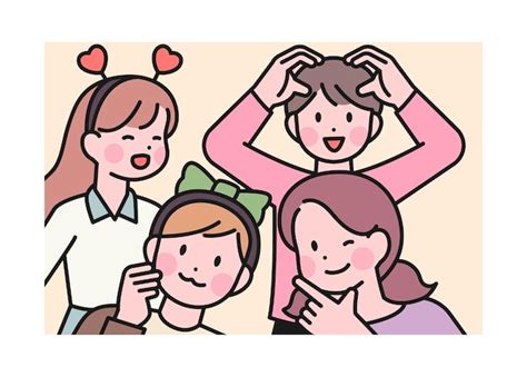 Fotos Tomadas Por Amigos En El Fotomatón Tercera Foto Vector Premium