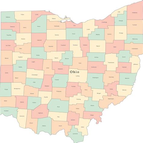 Ohio County Map With Numbers