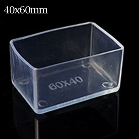 Gerich Chair Leg Cap Covers Clear 12 Pcs Rubber Chair Leg Rectangle