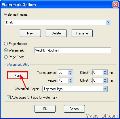 How To Change Watermark Font Style In DocPrint Preview Application VeryPDF Knowledge Base