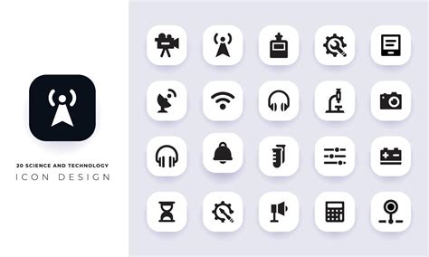 Minimal Flat Science And Technology Icon Pack Vector Art At Vecteezy