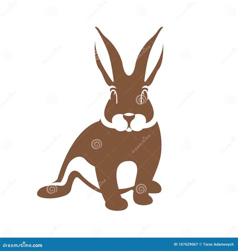 Hare Rabbit Vector Illustration Flat Style Front Side Stock Vector