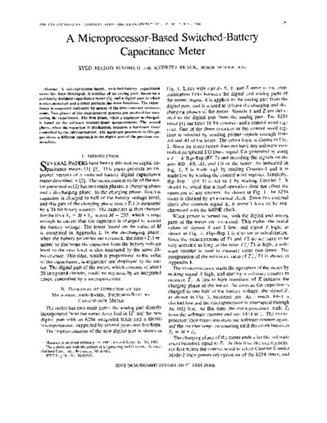 Pdf A Microprocessor Based Switched Battery Capacitance Meter
