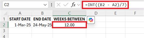 How To Calculate How Many Weeks Between Two Dates In Excel MyExcelOnline