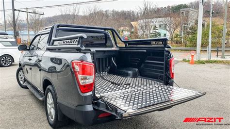 렉스턴 스포츠 칸 쿨맨 적재함 슬라이딩커버 알루미늄 체크판 바닥 튜닝 작업 안내입니다 네이버 블로그