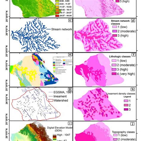 Thematic Maps A Slope Map Derived From Srtm B Slope Classes Map