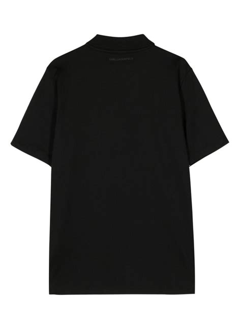 Karl Lagerfeld Ikonik Karl Patch Polo Shirt Black Farfetch