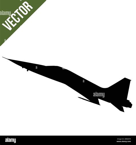 The Fighter Jet F 16 Silhouette On White Background Vector