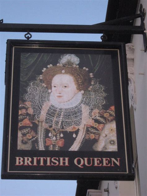 British Queen Pub Sign Locksbottom © David Anstiss Geograph