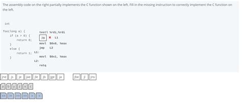 Solved The Assembly Code On The Right Partially Implements