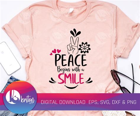 Peace Begins With A Smile Religious Svg Saint Teresa Peace Etsy