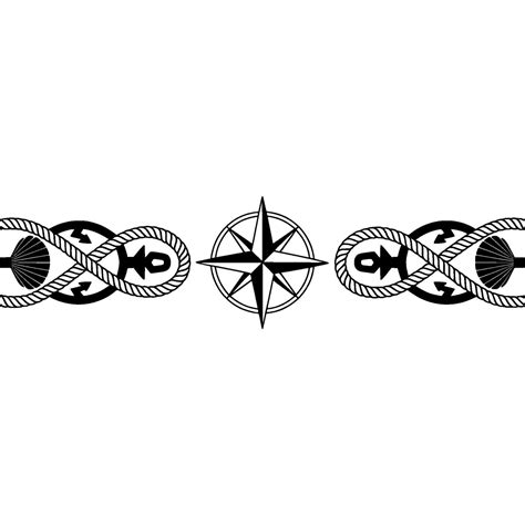 Nautical Border Compass Rose Rope Motif 67878893 Vector Art At Vecteezy