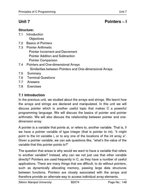 Bit104 Slm Library Slm Unit 07 Pdf Pointer Computer Programming Integer Computer