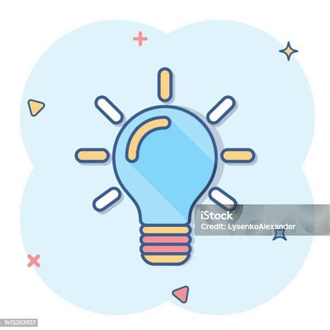 만화 스타일의 만화 전구 아이콘 아이디어 사인 일러스트 레이션 픽토그램 전구 비즈니스 개념 광선에 대한 스톡 벡터 아트 및 기타 이미지 Istock