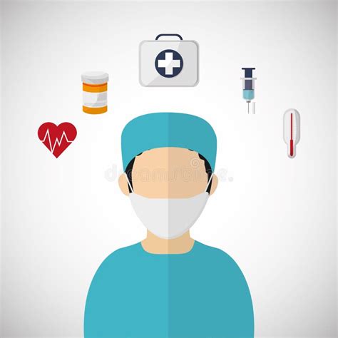 Medische Behandelingontwerp Gezondheidszorgpictogram Vlakke Illustratie