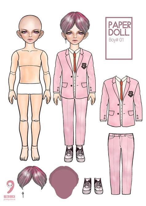 남자♡핑크수트 [종이 구관 인형을 만들어 보자] 네이버 블로그 Paper Dolls Art Clothes Anime