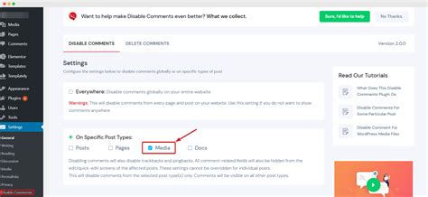 How Do I Disable Comment For Wordpress Media Files Wpdeveloper