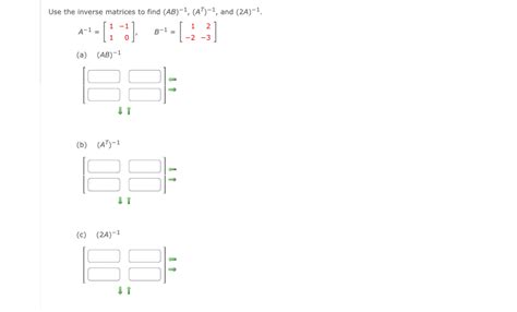 solved use the inverse matrices to find ab 1 at 1 ﻿and