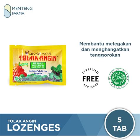 Permen Tolak Angin Lozenges Sachet Melegakan Tenggorokan Kering Apotek