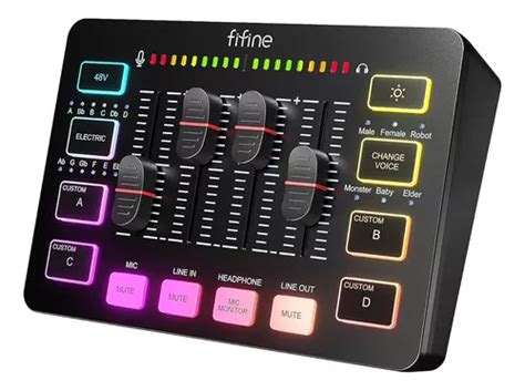 Mesa De Som Ampligame Sc3 Da Fifine 4 Canais Independentes