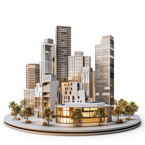 3d Building Modern Architecture Design Model Visualization Modern Structure Isolated White