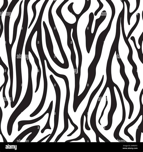 Zebra Vector Seamless Pattern Abstract Black And White Hand Drawn