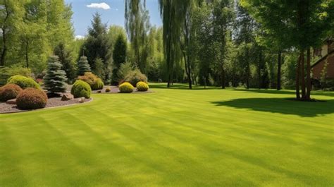 Premium Ai Image Freshly Mowed Lawn