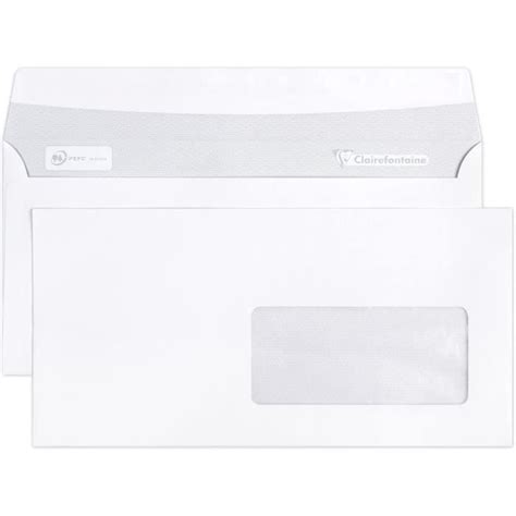 C Boite de Enveloppes Blanches DL x mm Auto Adhésives g m² Fenêtre