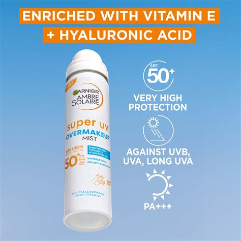 Garnier Ambre Solaire Super Uv Over Makeup Mist With Hyaluronic Acid