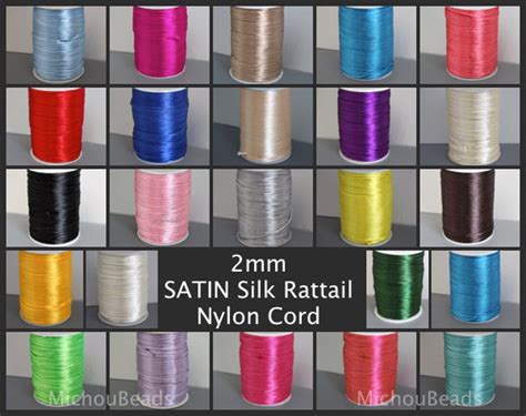 Mm SATIN Nylon Cord Rattail Nylon Silk Chinese Knot Etsy