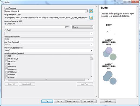 Figure C1 Arcgis Buffer Tool Window With Input Parameters Download Scientific Diagram