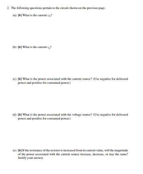 Solved 2 The Following Questions Pertain To The Circ
