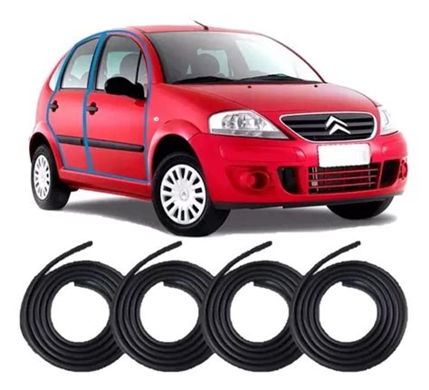 Kit Borracha Vedação Citroen C3 2006 2007 2008 2009 4 Porta