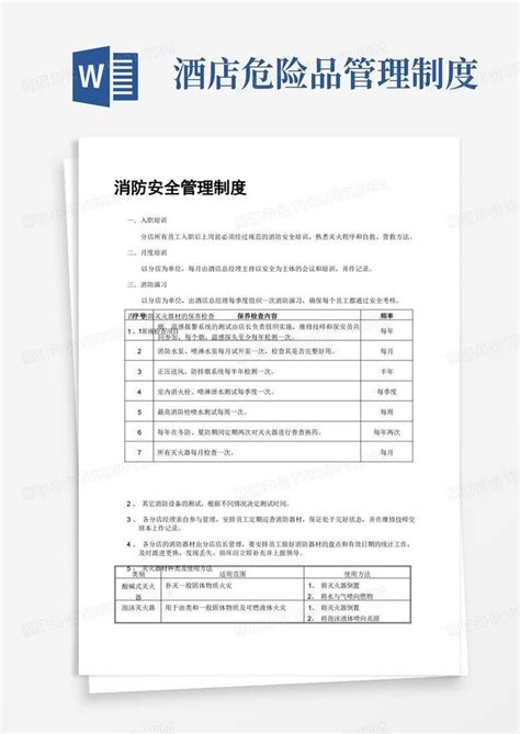 消防安全管理制度 7天连锁酒店word模板下载编号qrjdjdmz熊猫办公