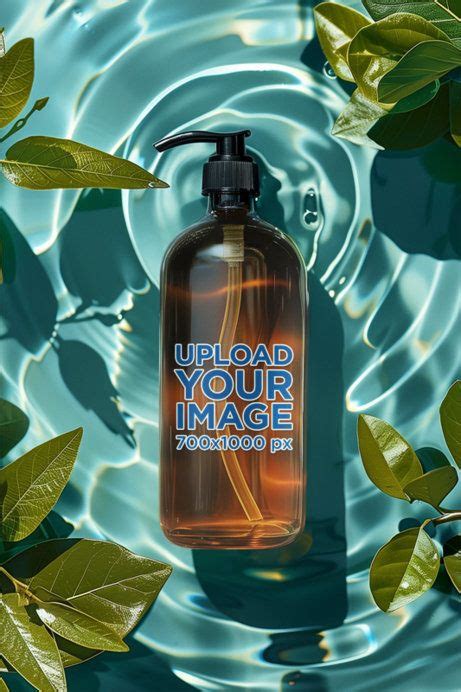Placeit Mockup Of An Ai Generated Shampoo Bottle Floating In Water
