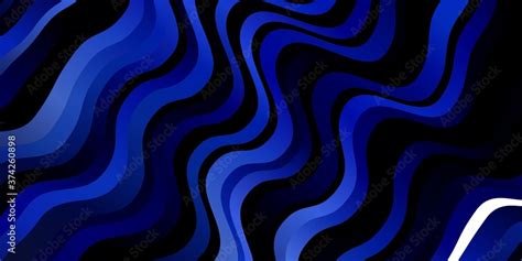 Dark Blue Vector Template With Curved Lines Colorful Geometric Sample With Gradient Curves