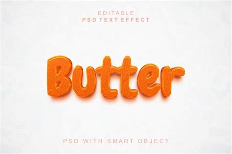 Premium PSD | Butter 3d text effect template