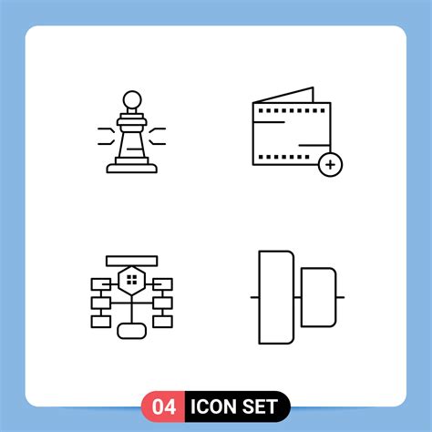 4 Creative Icons Modern Signs And Symbols Of Chess Flowchart King Commerce Chart Editable Vector