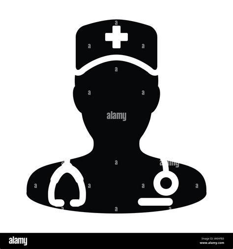 Healthcare Icon Vector Male Person Profile Avatar With A Stethoscope
