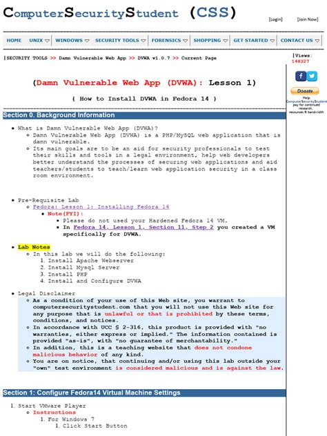 Damn Vulnerable Web App Dvwa Lesson 1 How To Install Dvwa In Fedora