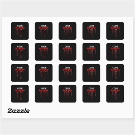 Nerd Code Blooded Halloween Costume Square Sticker Zazzle