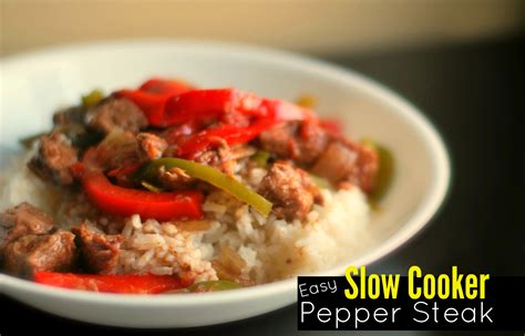 Easy Slow Cooker Pepper Steak Aunt Bees Recipes