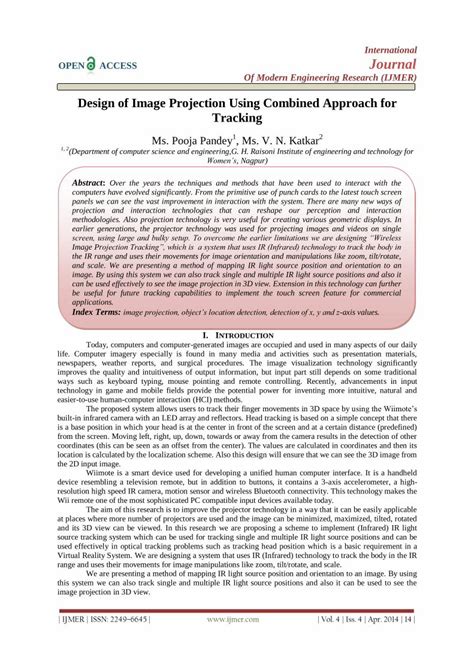 Pdf Design Of Image Projection Using Combined Approach For Tracking Dokumen Tips