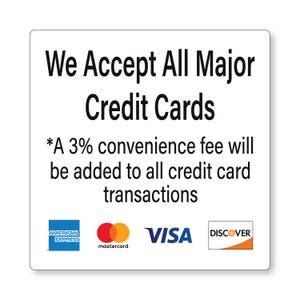 3 Credit Card Fee Sign Etsy