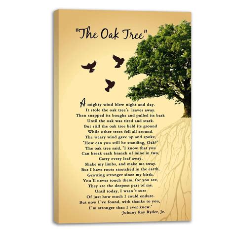 The Oak Tree Poem Wall Art The Oak Tree Poem Canvas Print Wall Decor