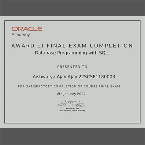 Aishwarya Saxena On Linkedin Our University Has Introduced This Oracle Intership To Enhance Our